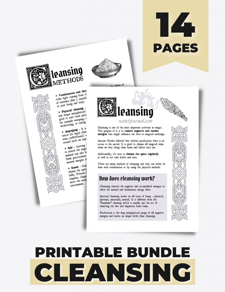 Witch Cleansing Spell Printable PDF - 14 Book of Shadows Pages ⋆ Witch ...