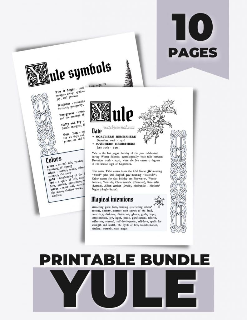 Yule Traditions Book of Shadows Pages – PDF Grimoire – Wheel of the ...